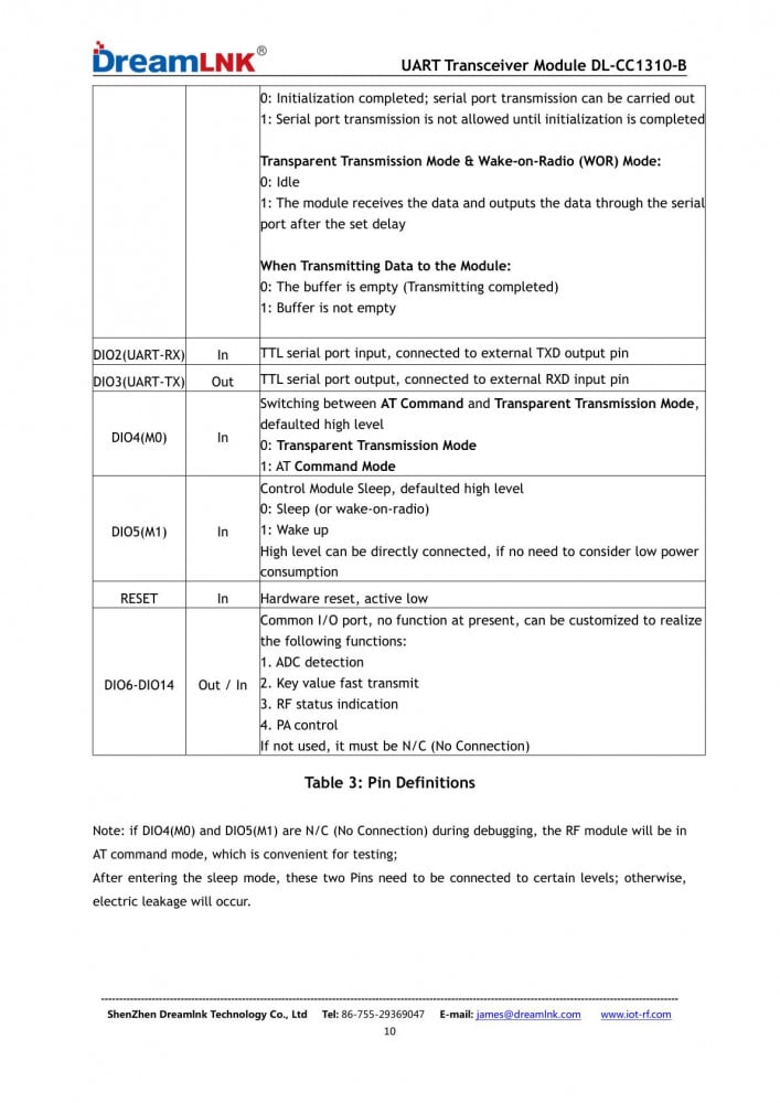 DL-CC1310-B-433 datasheet page 10