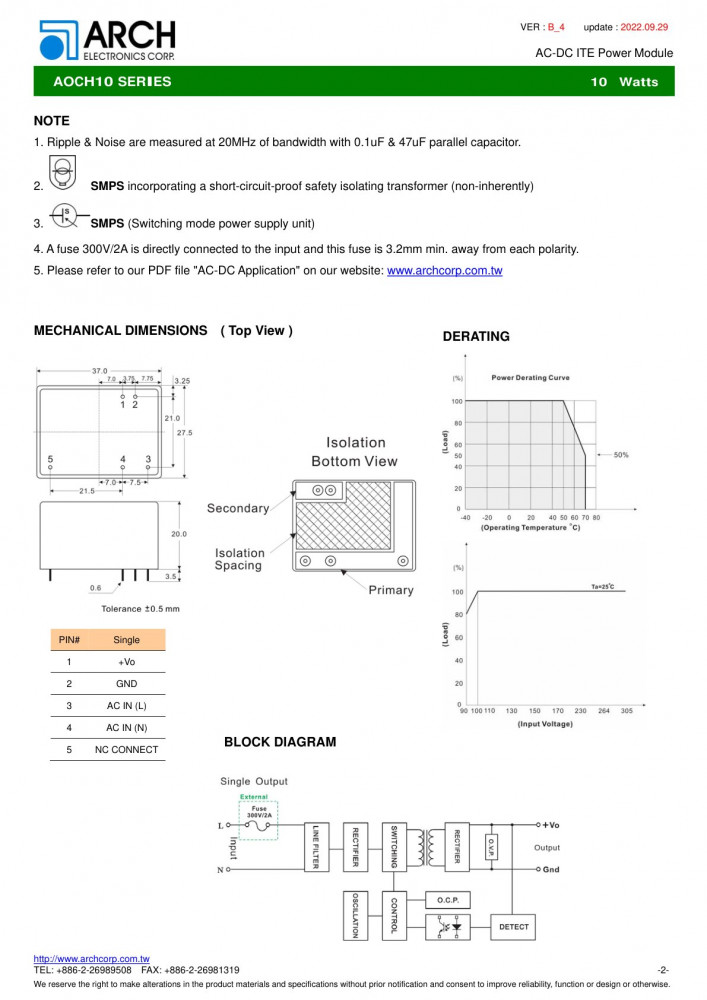 AOCH10-12S datasheet page 2