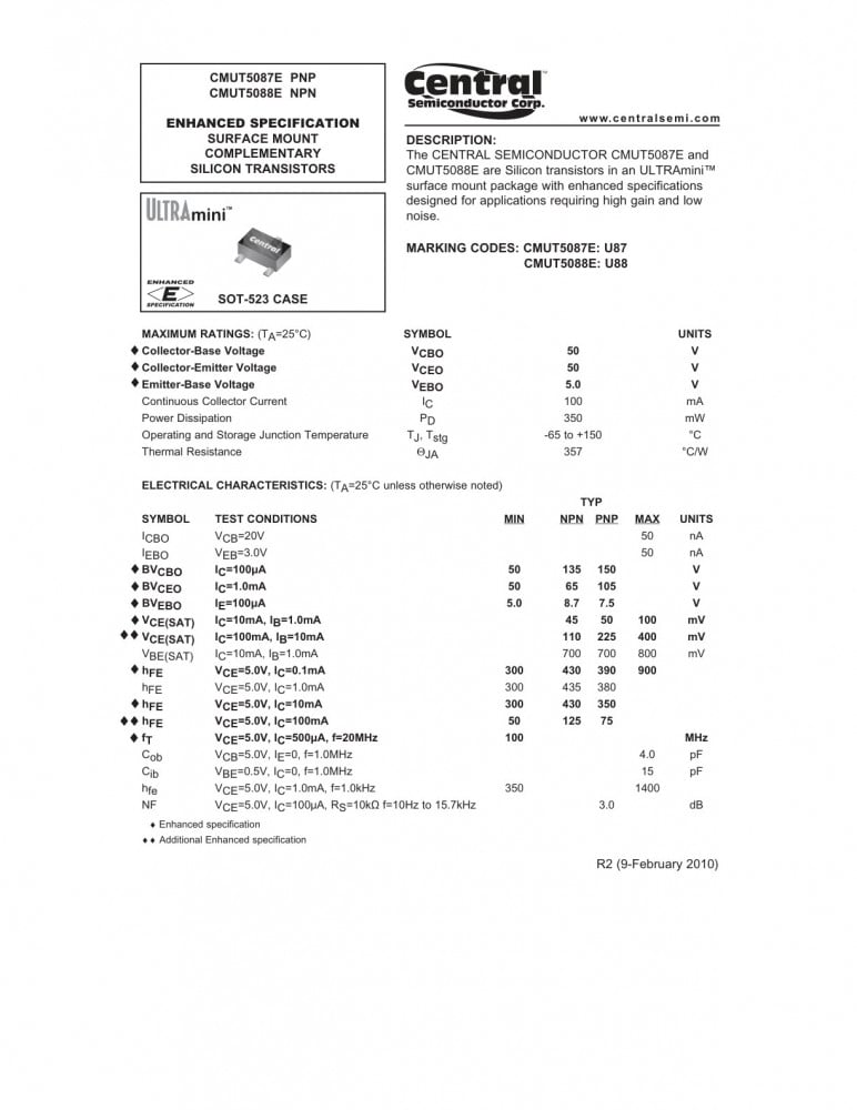 CMUT5088E datasheet page 1
