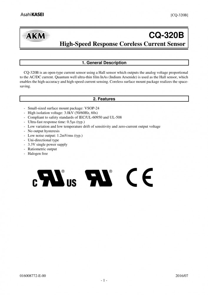 CQ-320B datasheet page 1