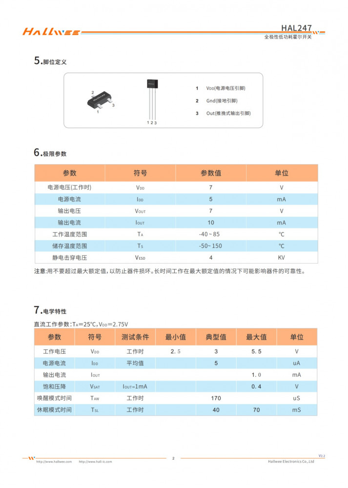 HAL247SO datasheet page 2