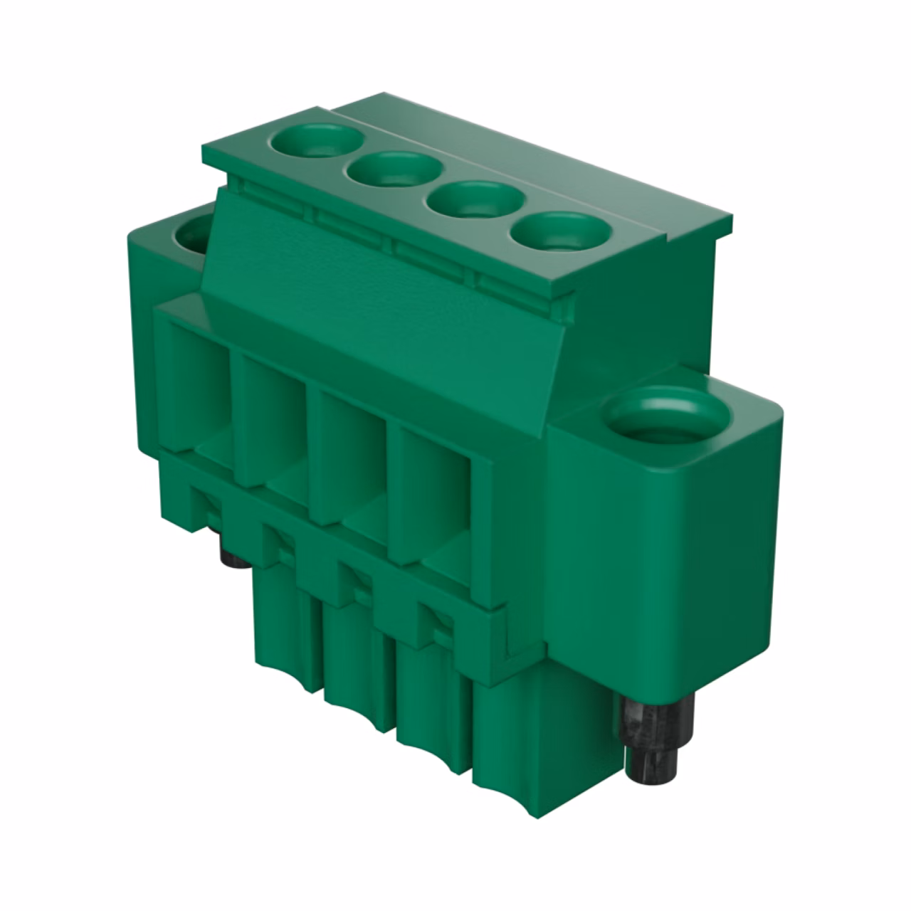 3.50mm Pitch Eurostyle Vertical Plug, with Retention Screws, Rear Wire Entry, Green Housing, 4 Circuits for sale