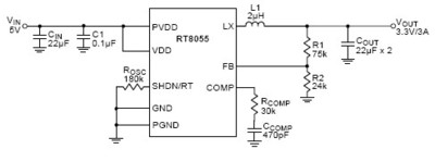 RT8035 - Dual 800mA, 1.25MHz Synchronous Step-Down Converter