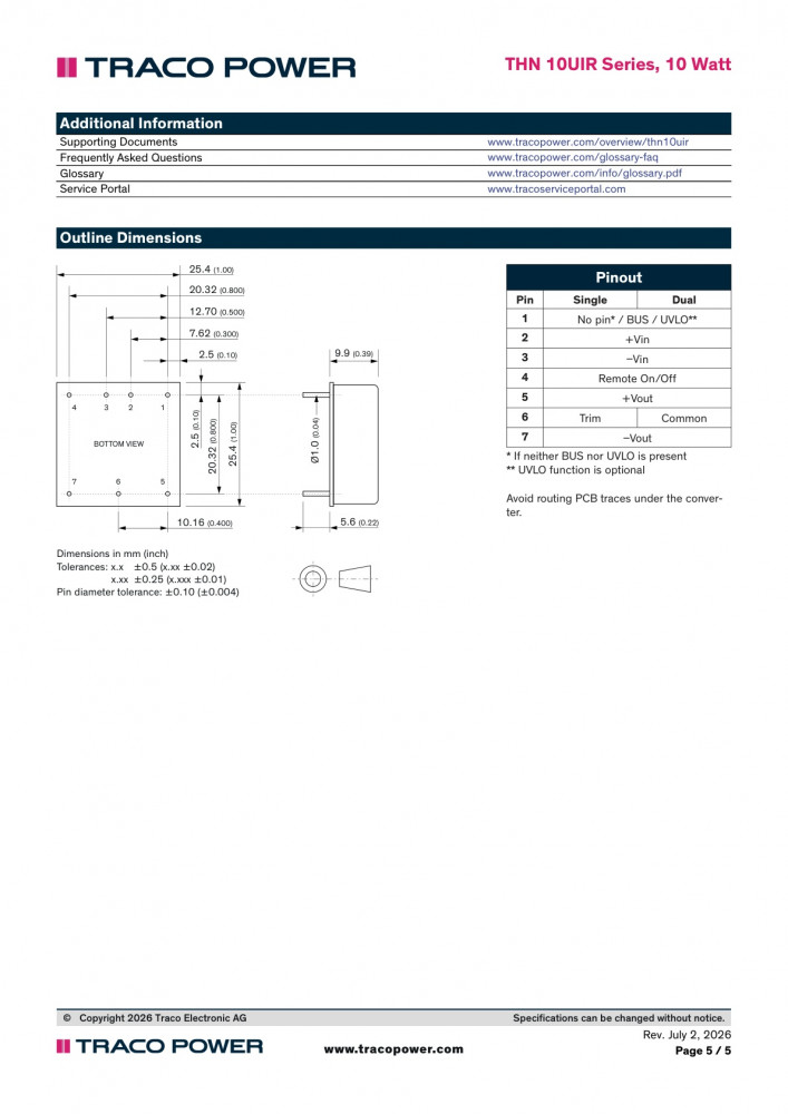THN 10UIR technical document page 5