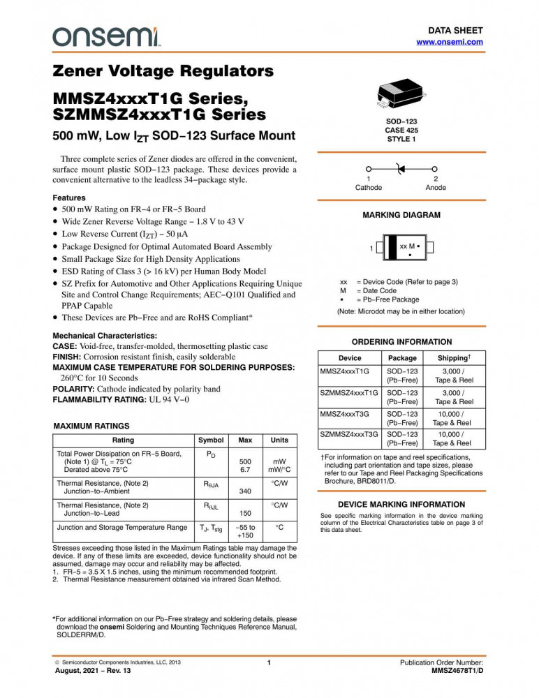 MMSZ4702T1G datasheet page 1