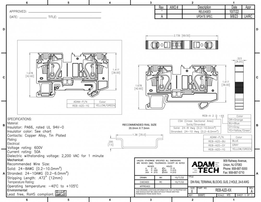 ADAM TECH REB-A2D-XX drawing preview
