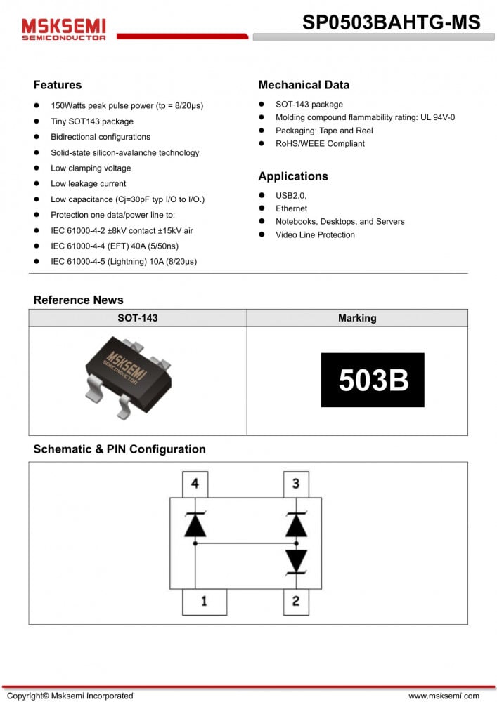 SP0503BAHTG-MS datasheet page 2