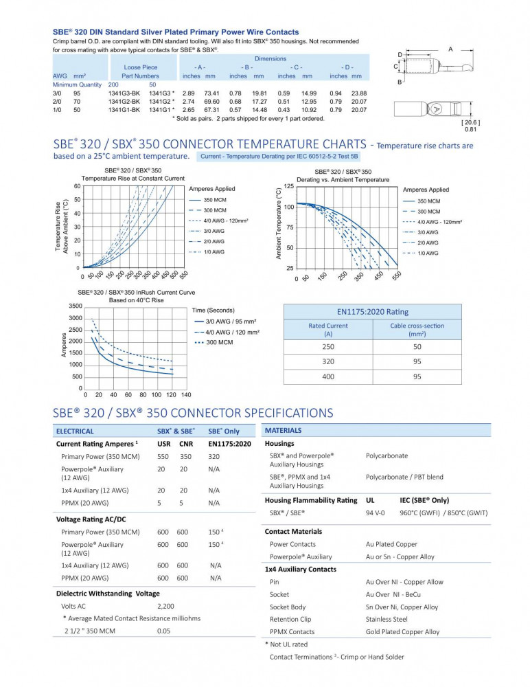 Anderson Power SBE SBX technical document page 2