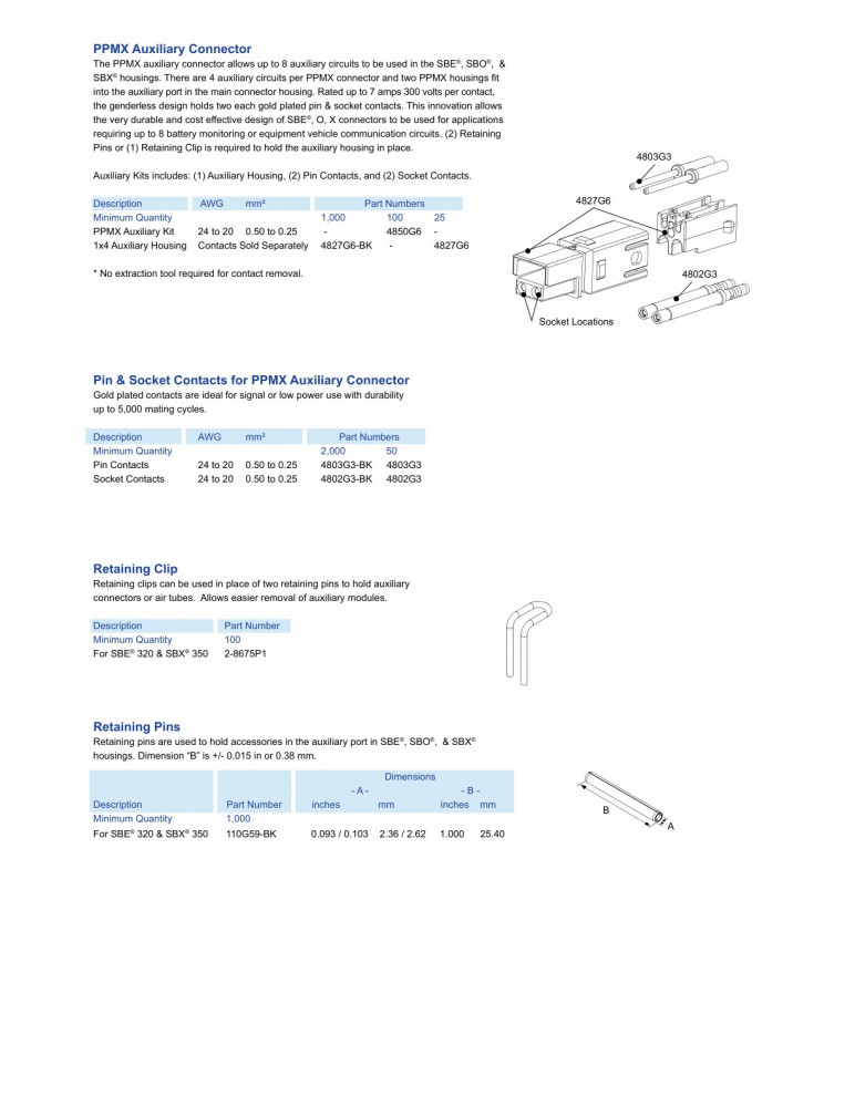 Anderson Power SBE SBX technical document page 6