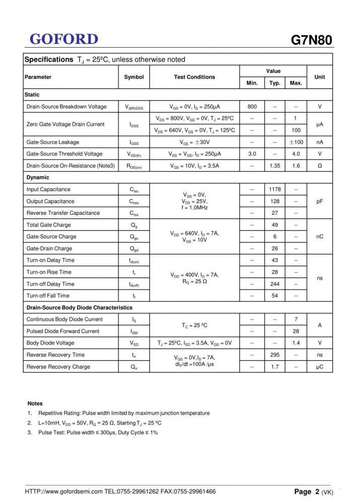 G7N80CF datasheet page 2