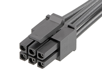 Micro-Fit 3.0 Female-to-Pigtail Off-the-Shelf (OTS) Cable Assembly, Dual  Row, 600.00mm Length, Tin (Sn) Plating, 8 Circuits, Black