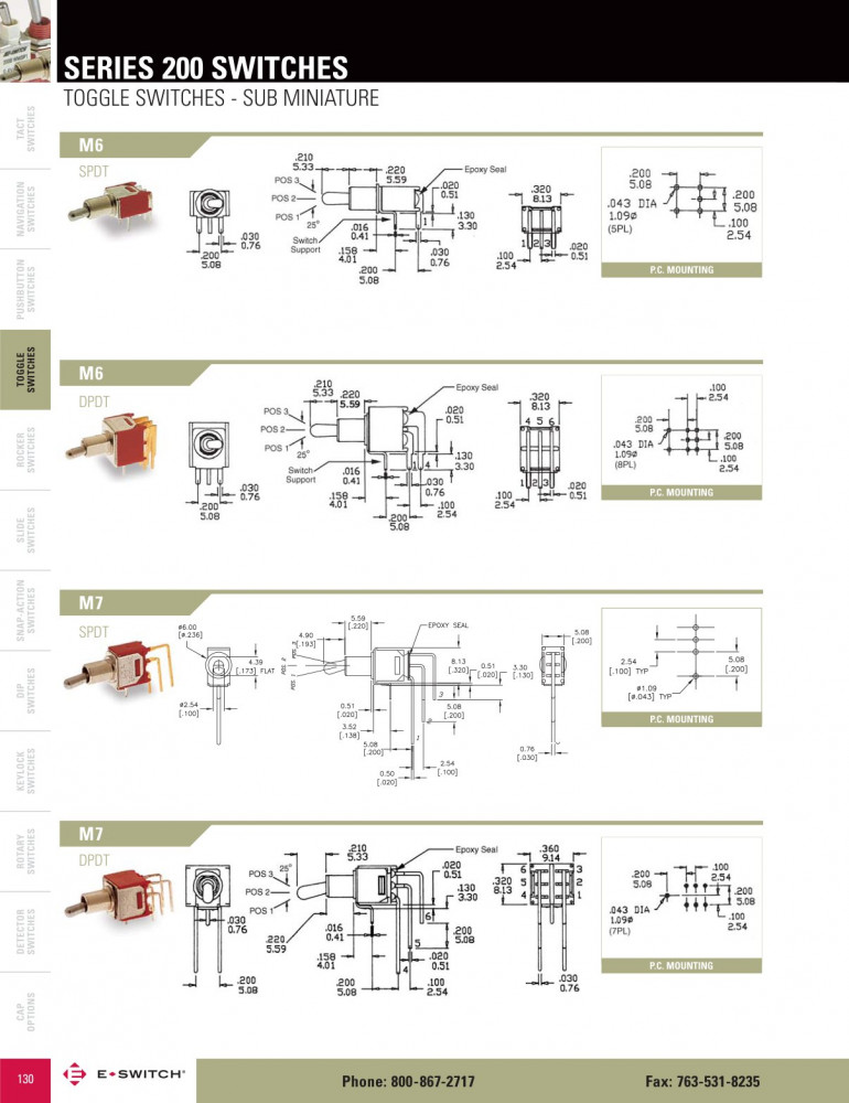 E-Switch Series 200 datasheet page 4