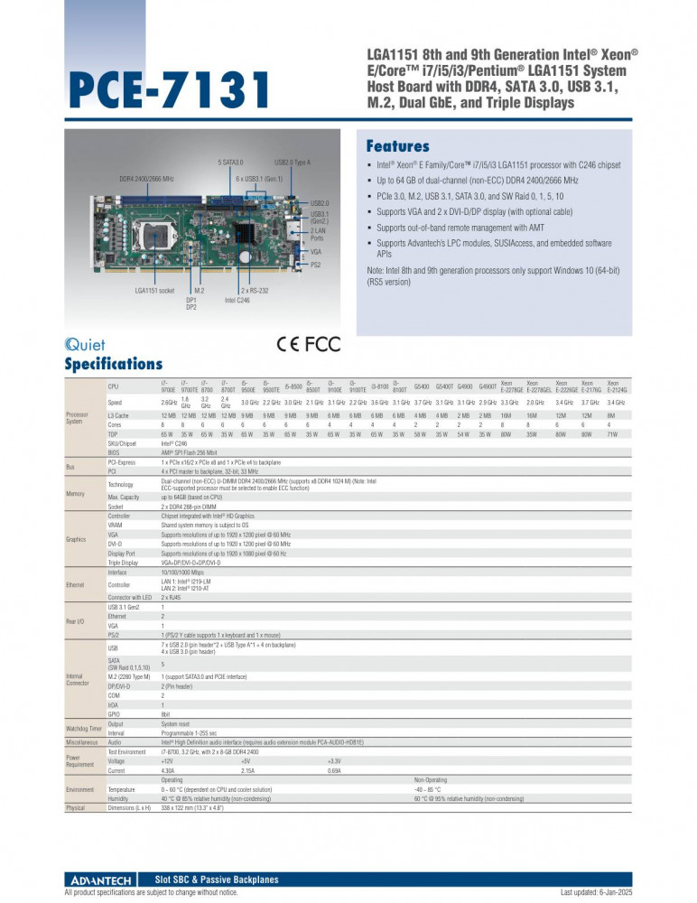 PCE-7131 product documentation, page 1