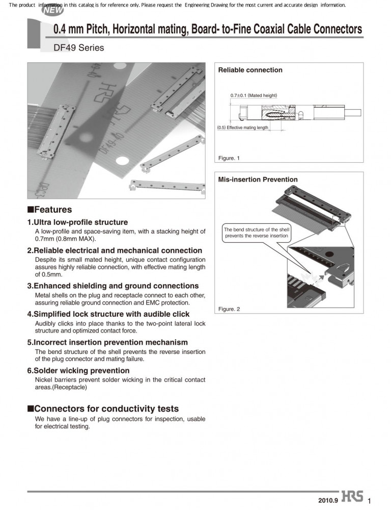 HRS DF49 datasheet page 1