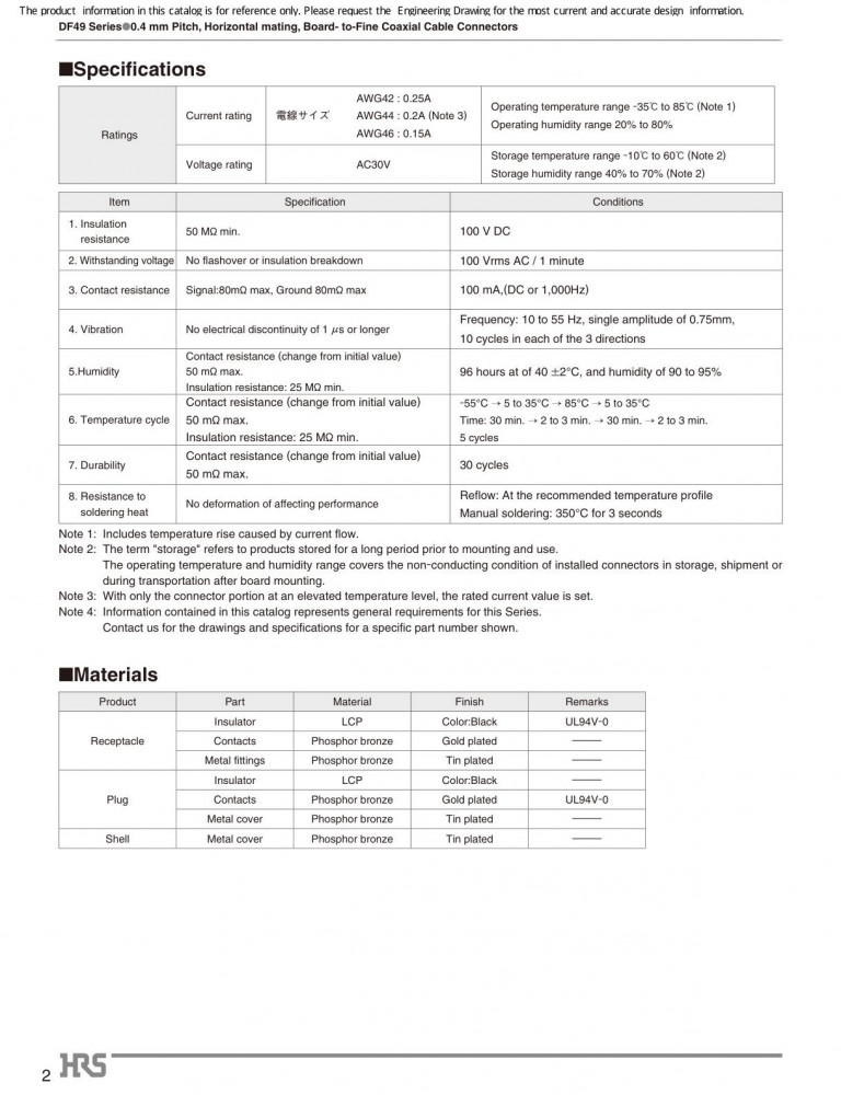 HRS DF49 datasheet page 2
