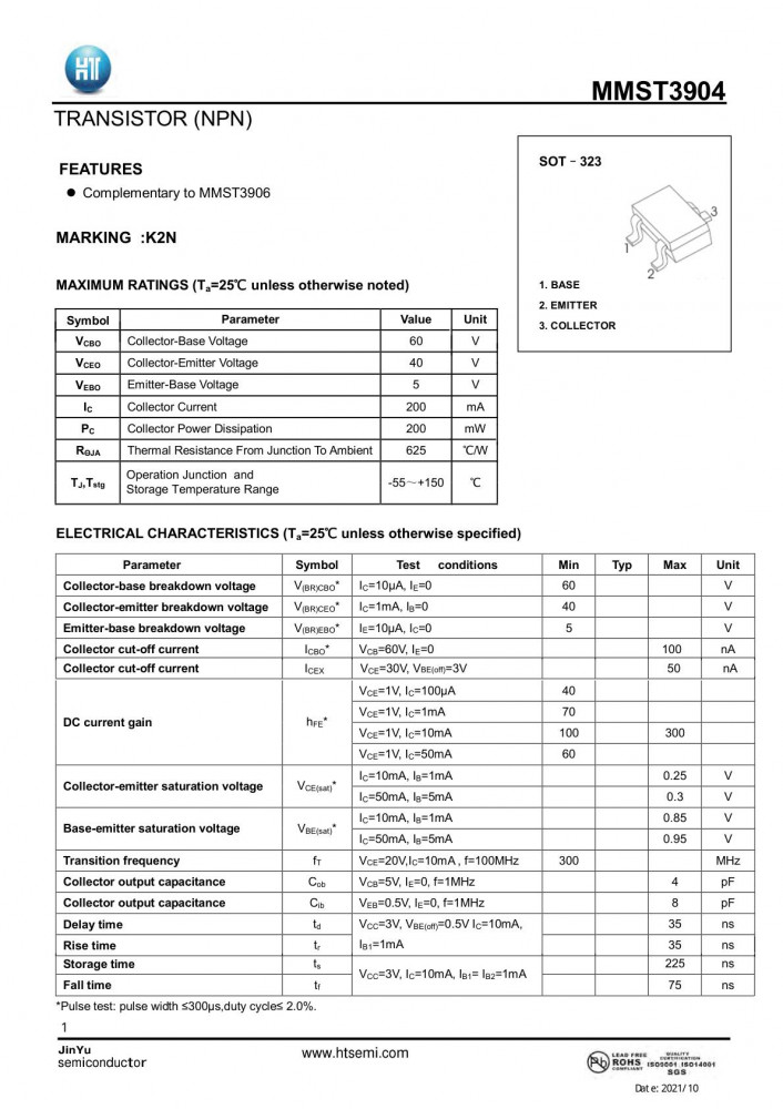 MMST3904 datasheet page 1