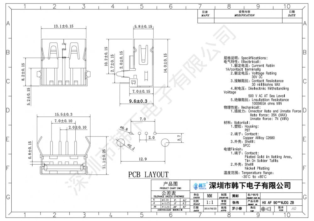 HANXIA HX AF 90 WJDG ZB product drawing
