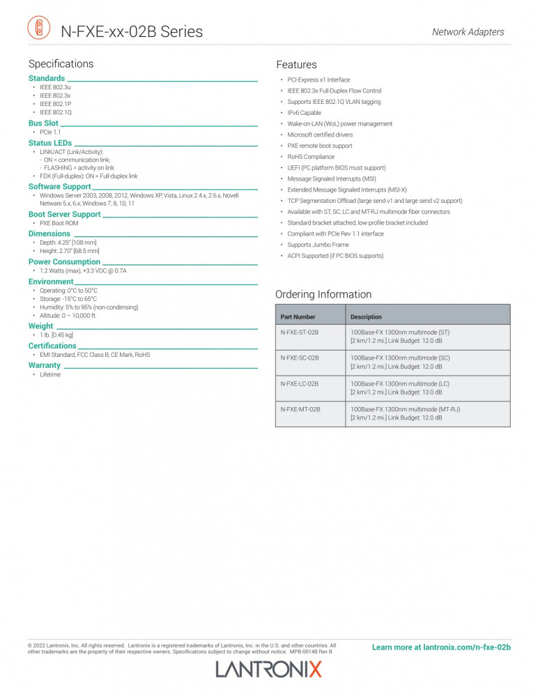 N-FXE-02B Series technical document page 2