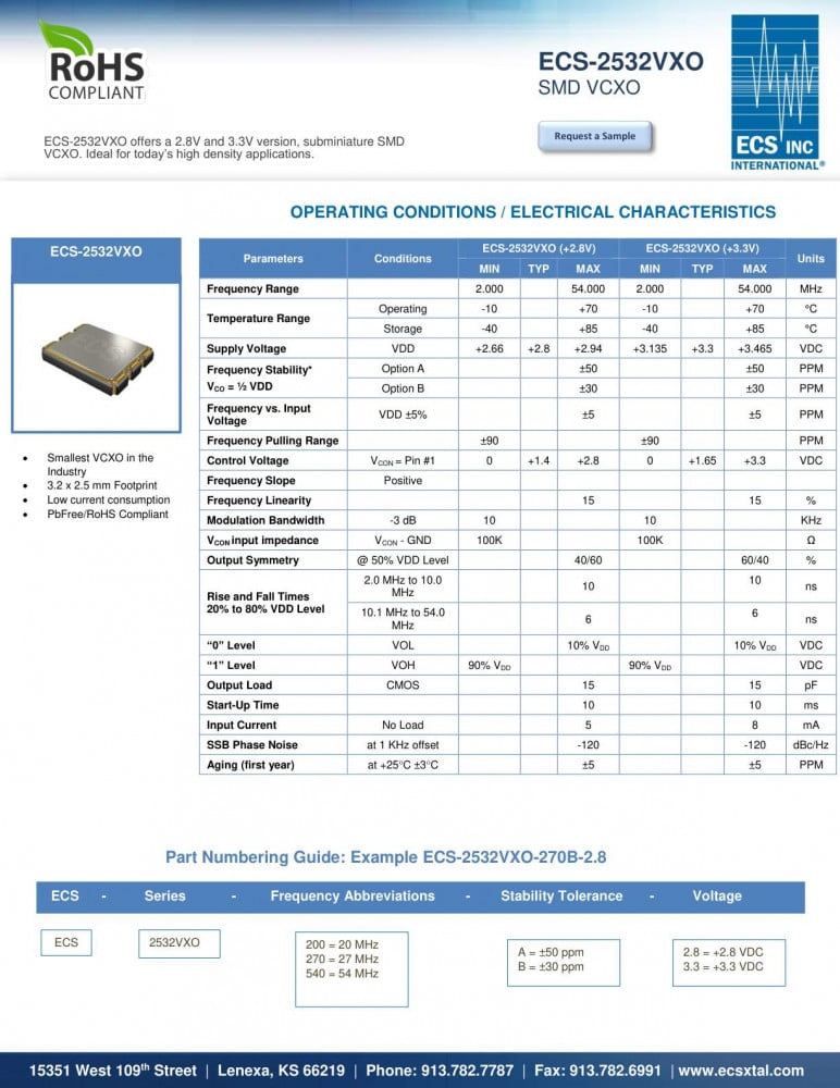 ECS-2532VXO technical document page 1