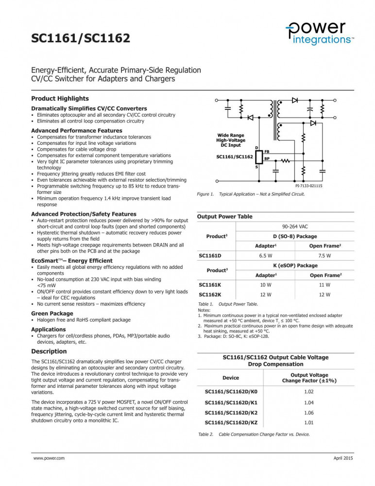 SC1161D1-TL datasheet page 1