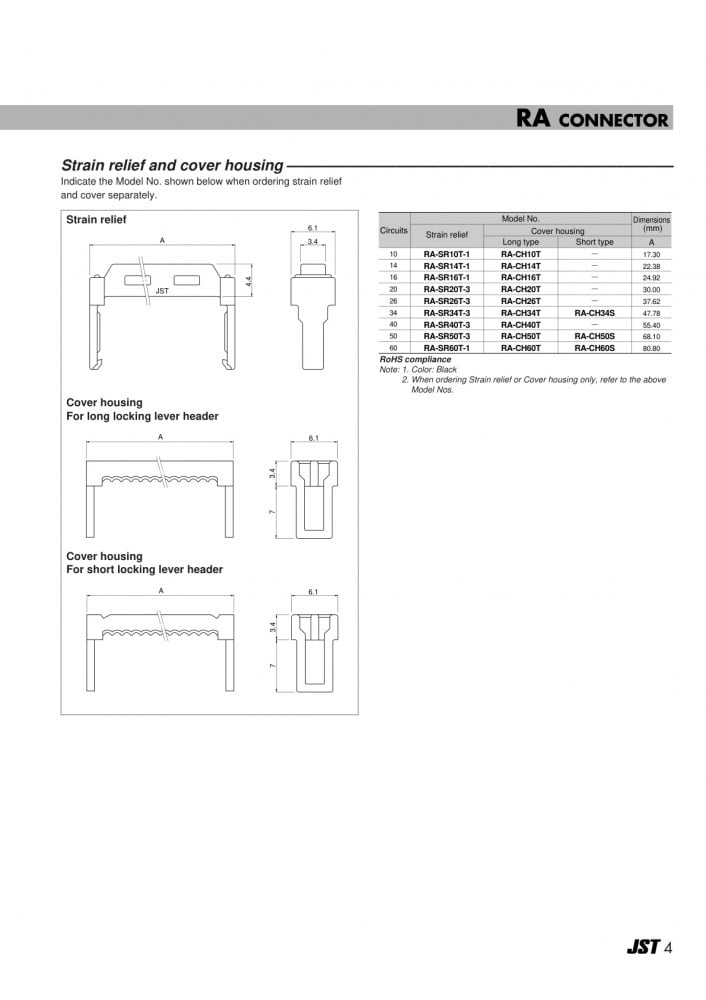 JST RA connector catalogue page 4