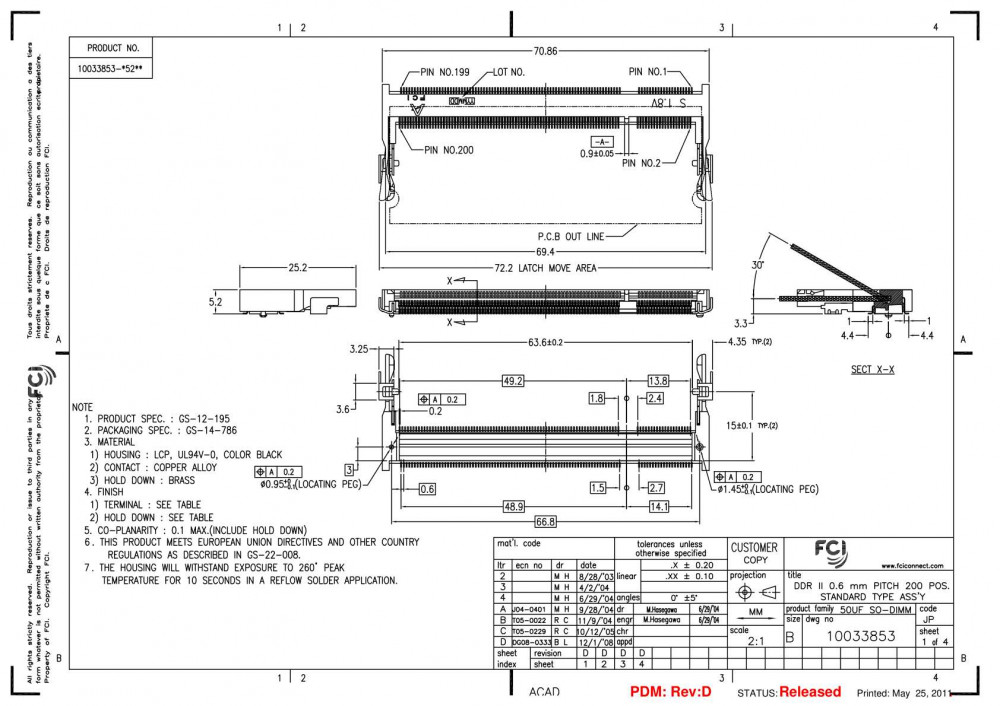 10033853-052FSLF technical drawing page 1