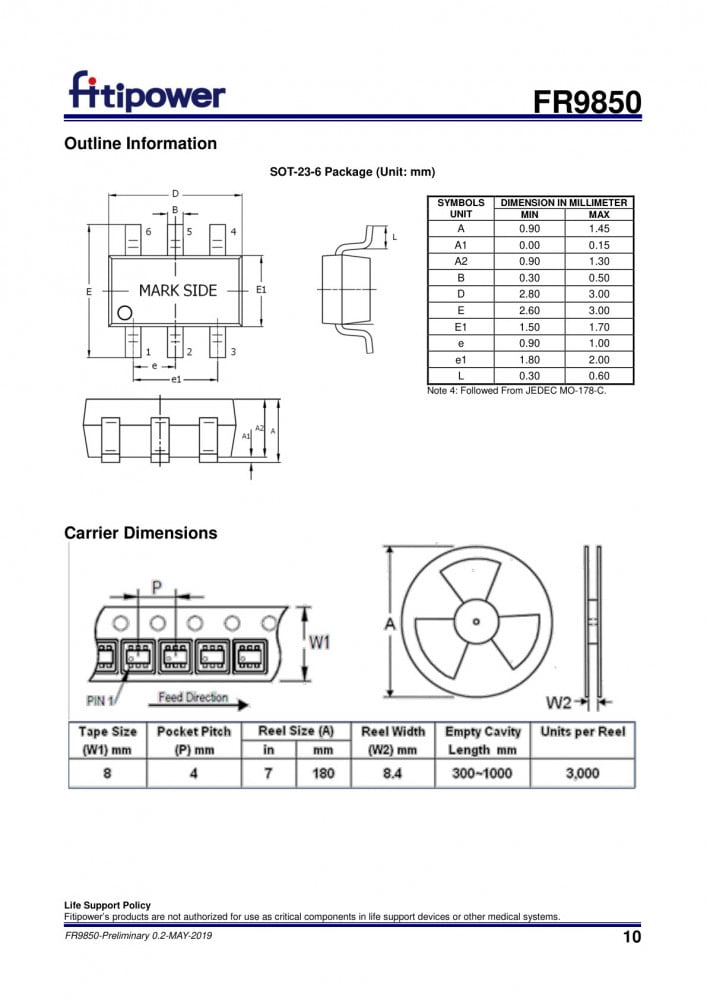 FR9850S6 datasheet page 10
