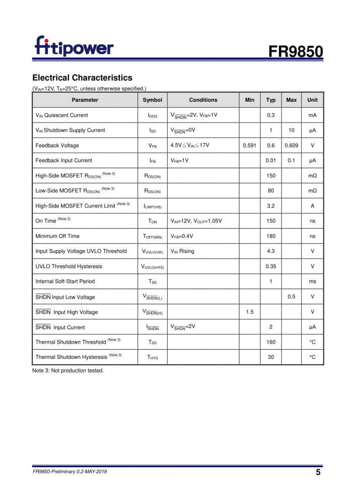 FR9850S6 datasheet page 5
