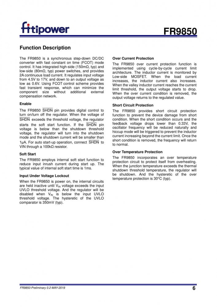 FR9850S6 datasheet page 6