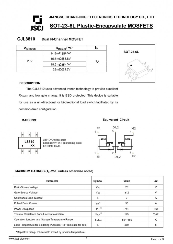 CJL8810 datasheet page 1