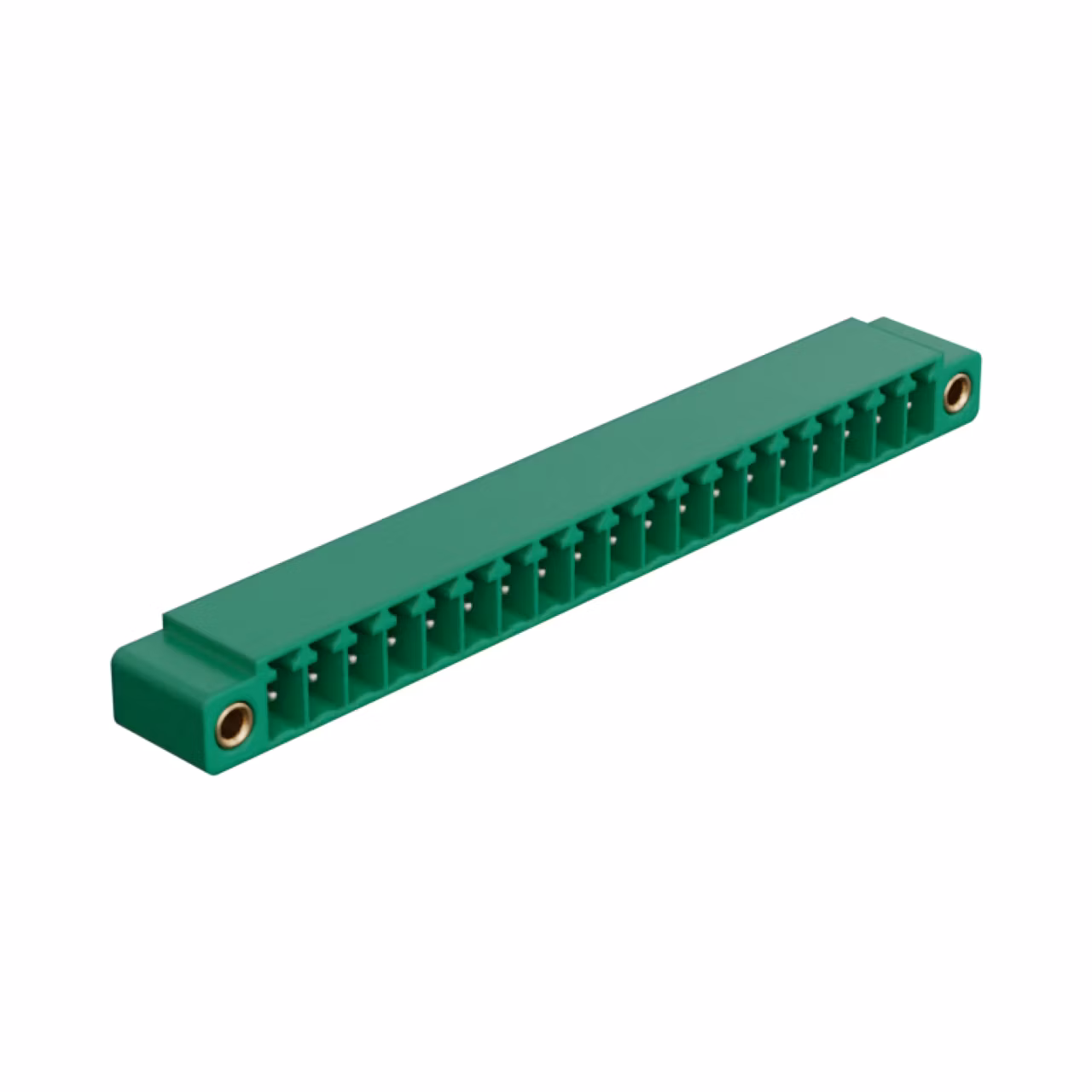 3.50mm Pitch Eurostyle Right-Angle PCB Header, with Threaded Retention Inserts, Green Housing, 19 Circuits for sale