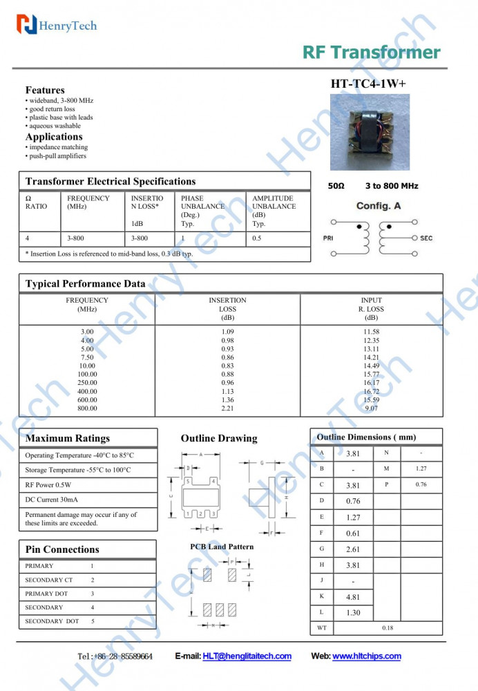HT-TC4-1W+ technical document