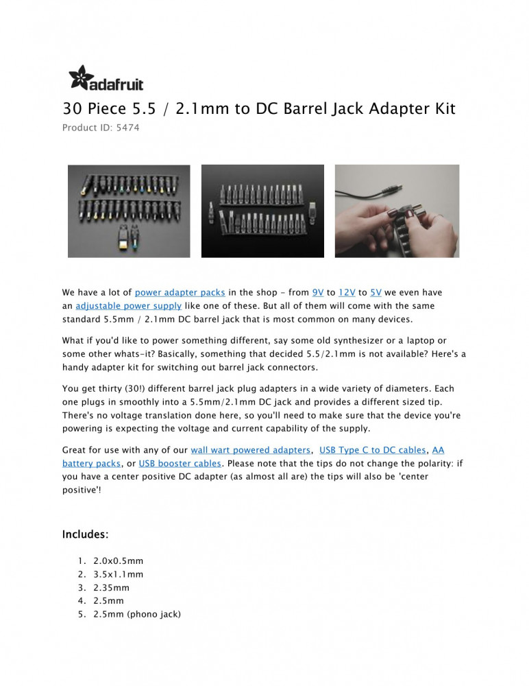 Adafruit 5474 adapter kit technical image 1
