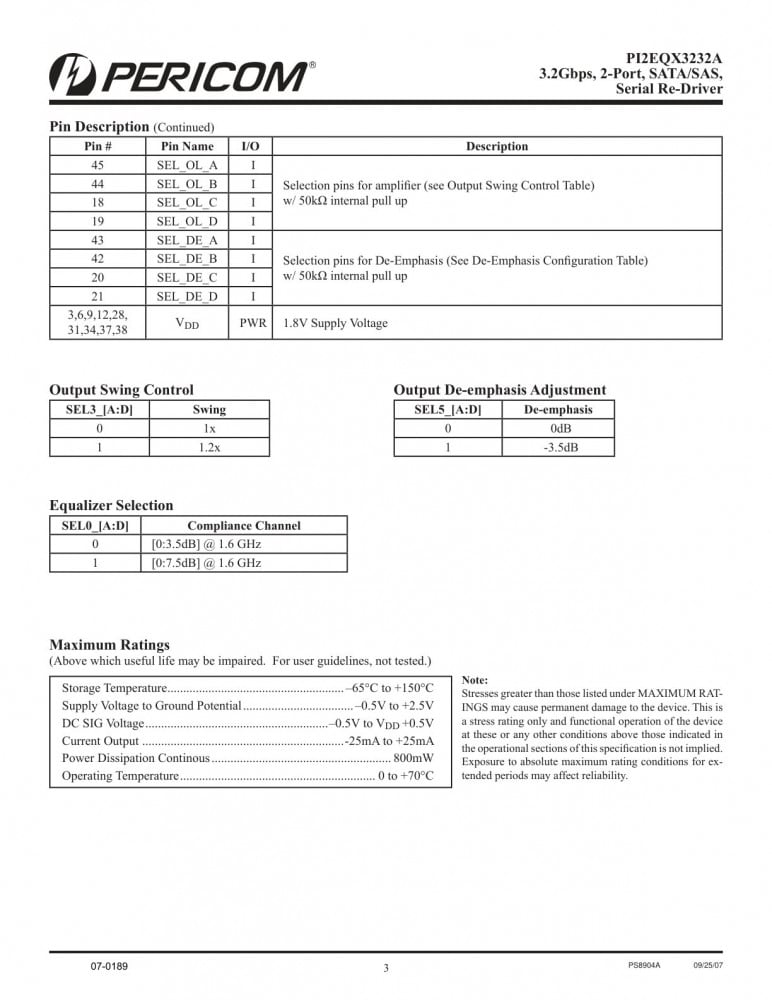 PI2EQX3232AZDEX datasheet page 3