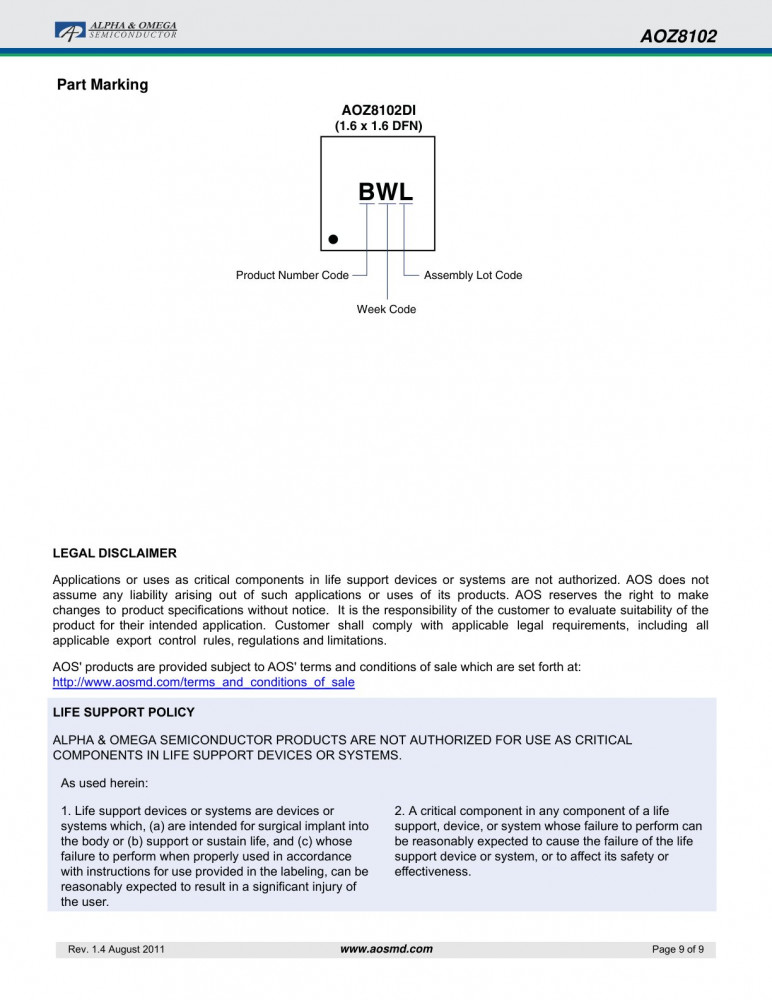 AOZ8102DI datasheet page 9