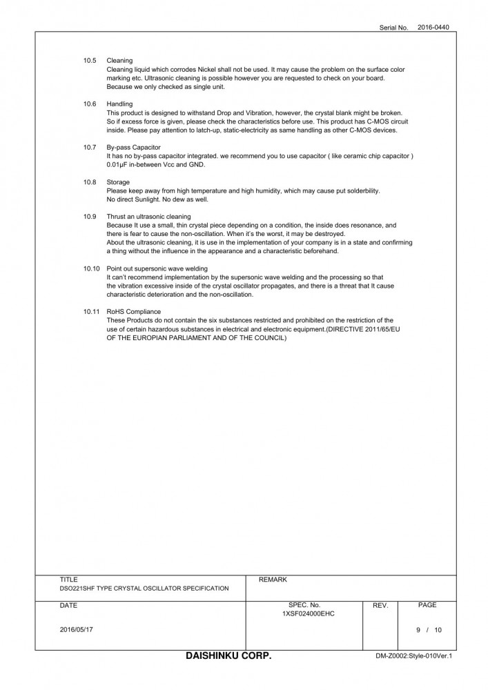 KDS 1XSF024000EHC specification page 10