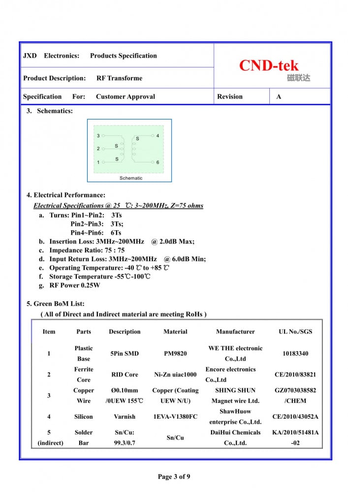 JXDBT3F-434PT-S226-2S specification page 3
