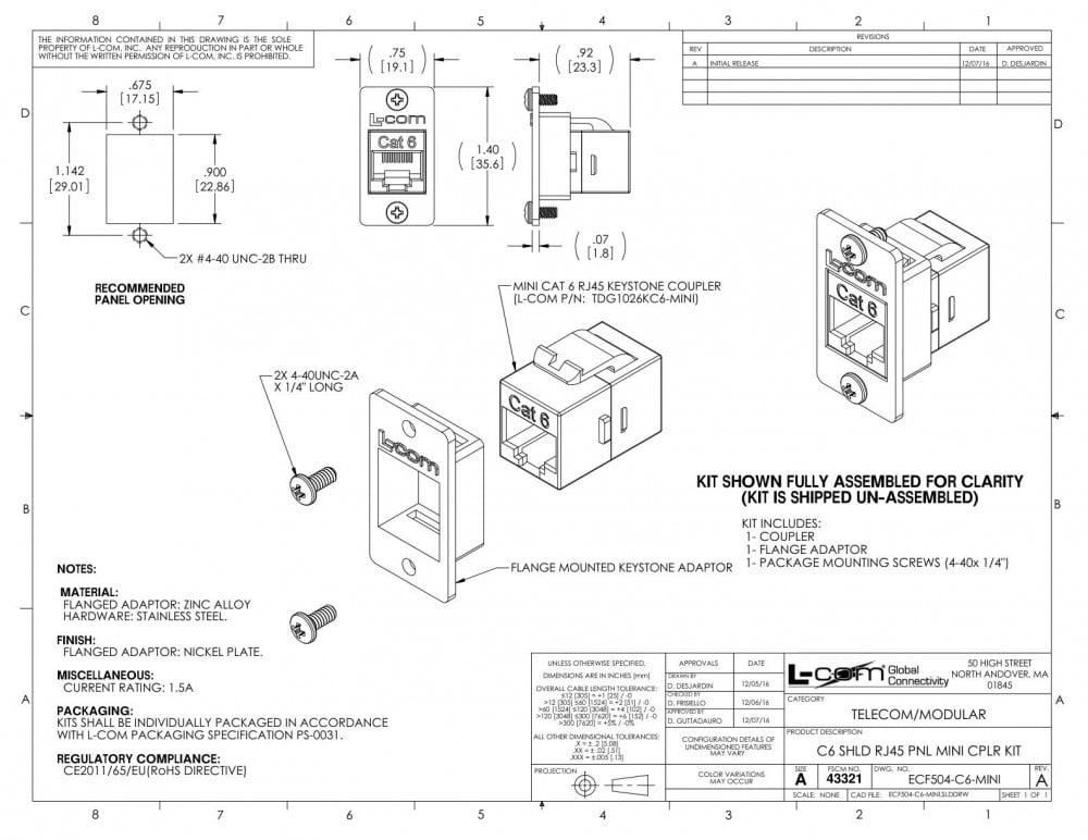 ECF504-C6-MINI technical document page