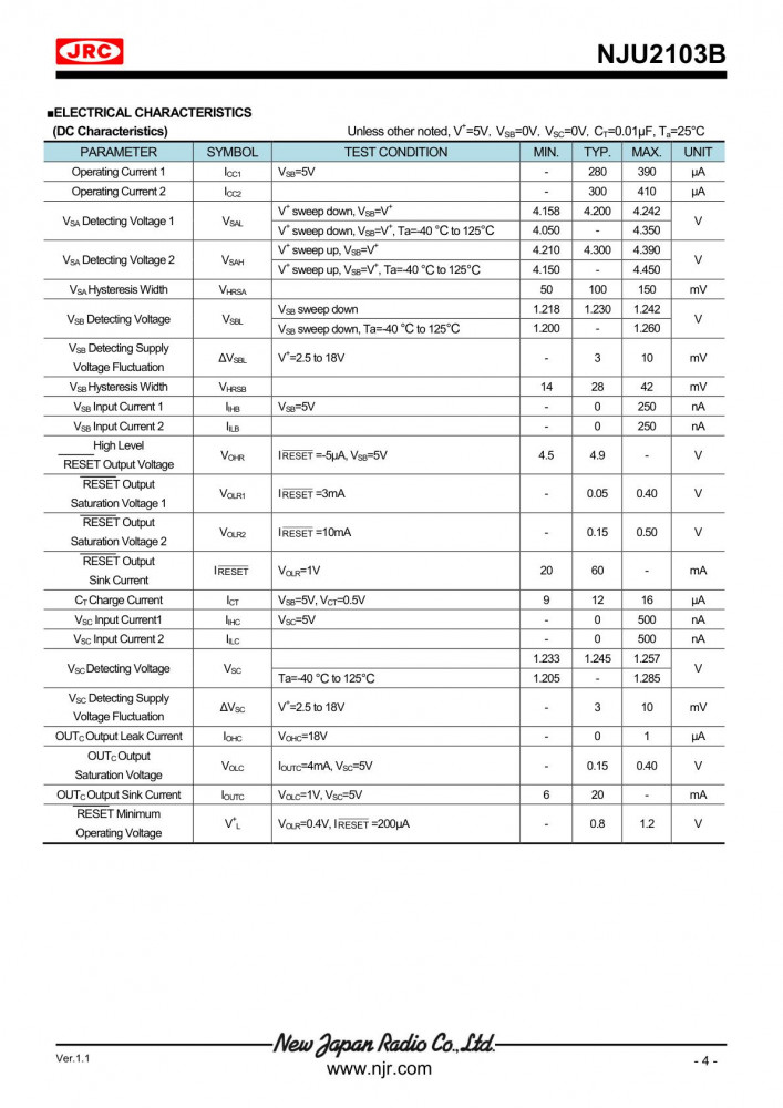 NJU2103B technical document page 4