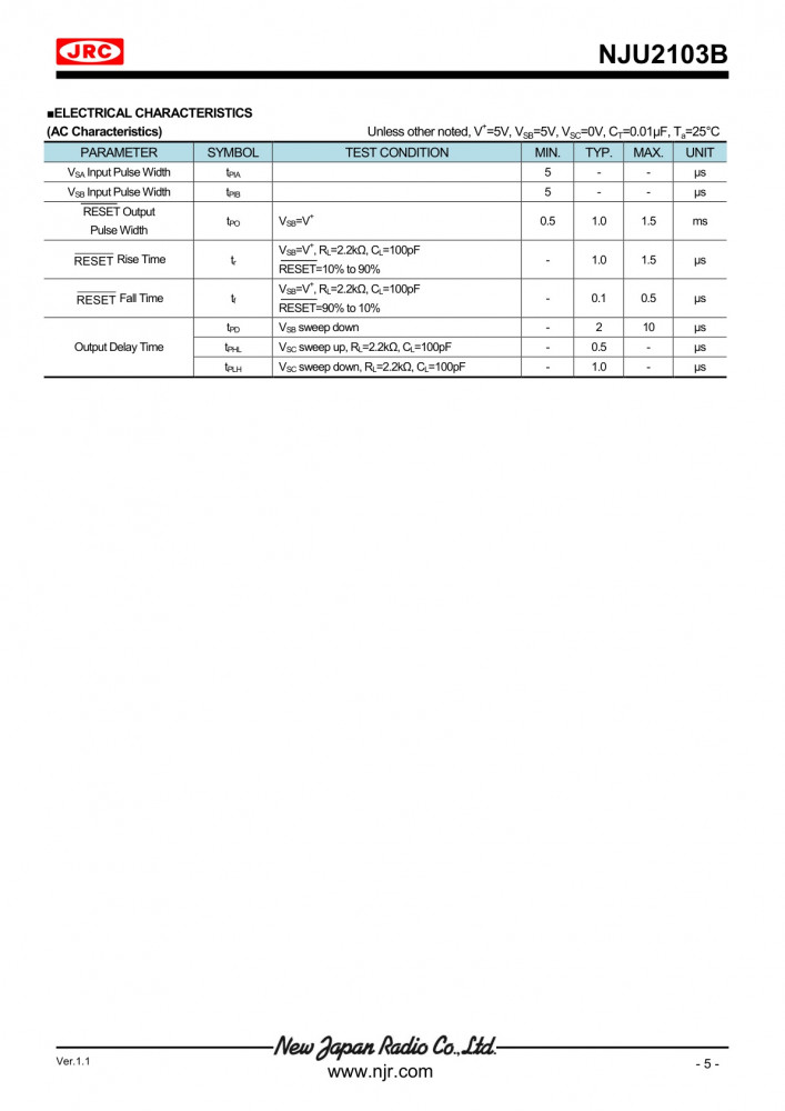 NJU2103B technical document page 5