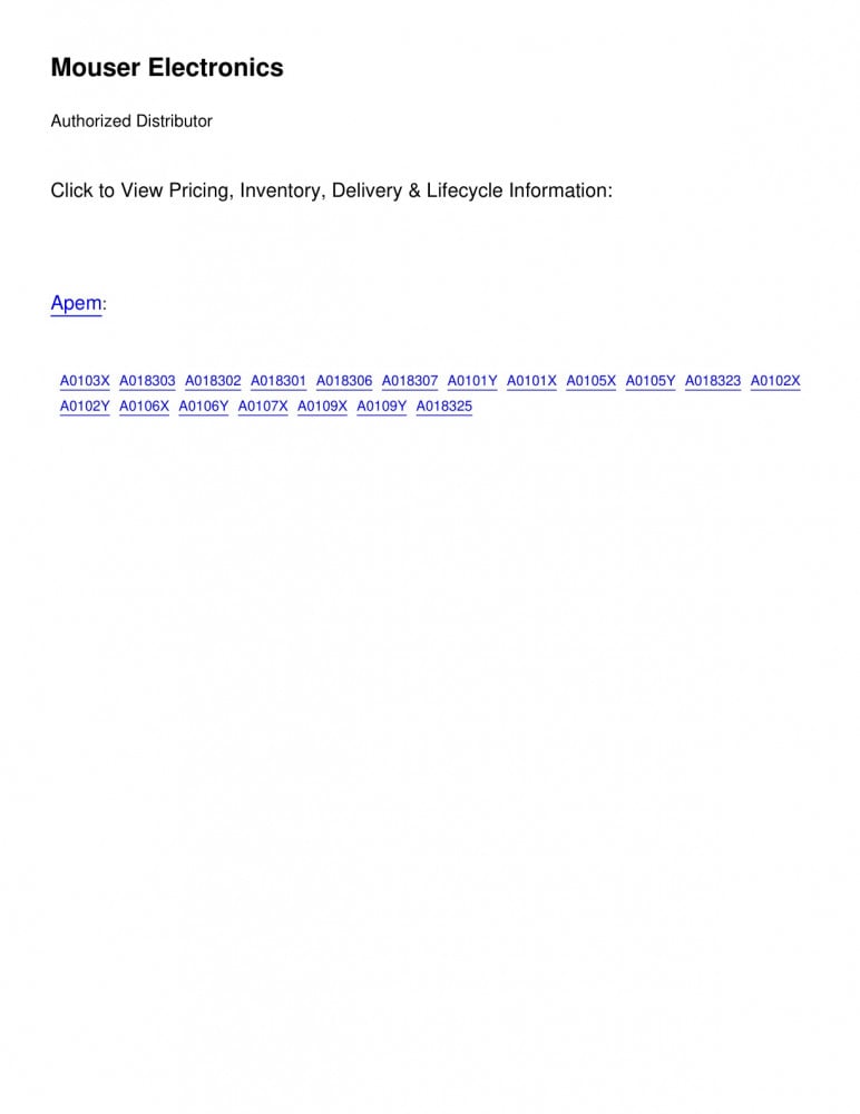 APEM A01 series documentation page 7