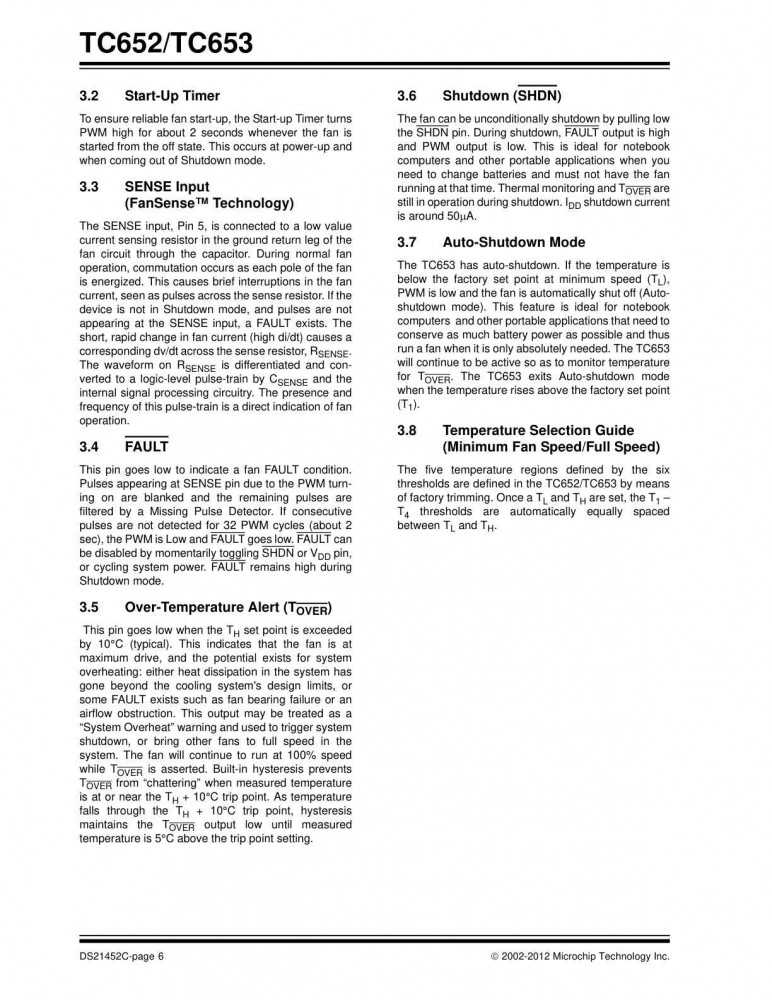TC652AEVUA datasheet page 6