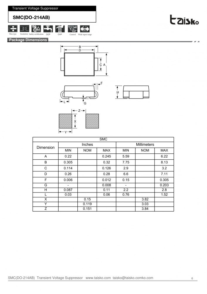 OTW SMCJ64A technical document page 6