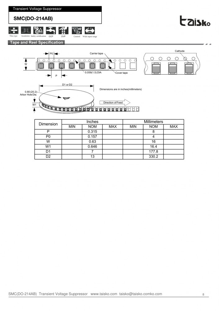 OTW SMCJ64A technical document page 8