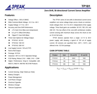3PEAK TP181A3-CR Amplifier Chip for sale
