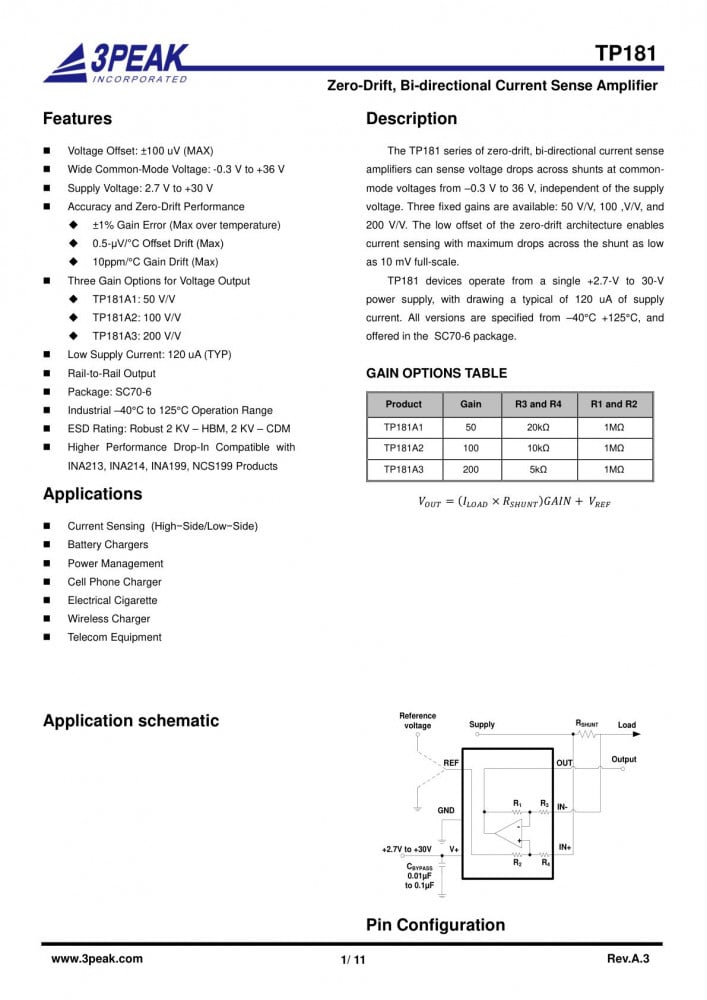 TP181A3-CR datasheet page 1