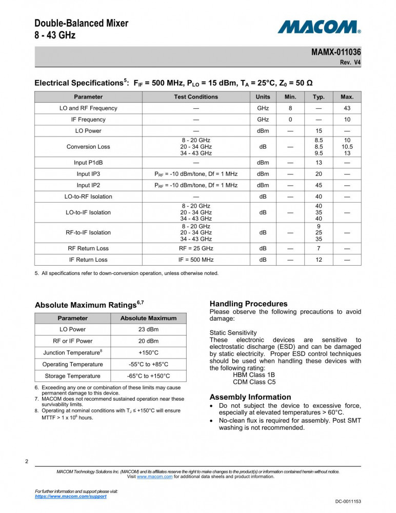 MAMX-011036 datasheet page 2