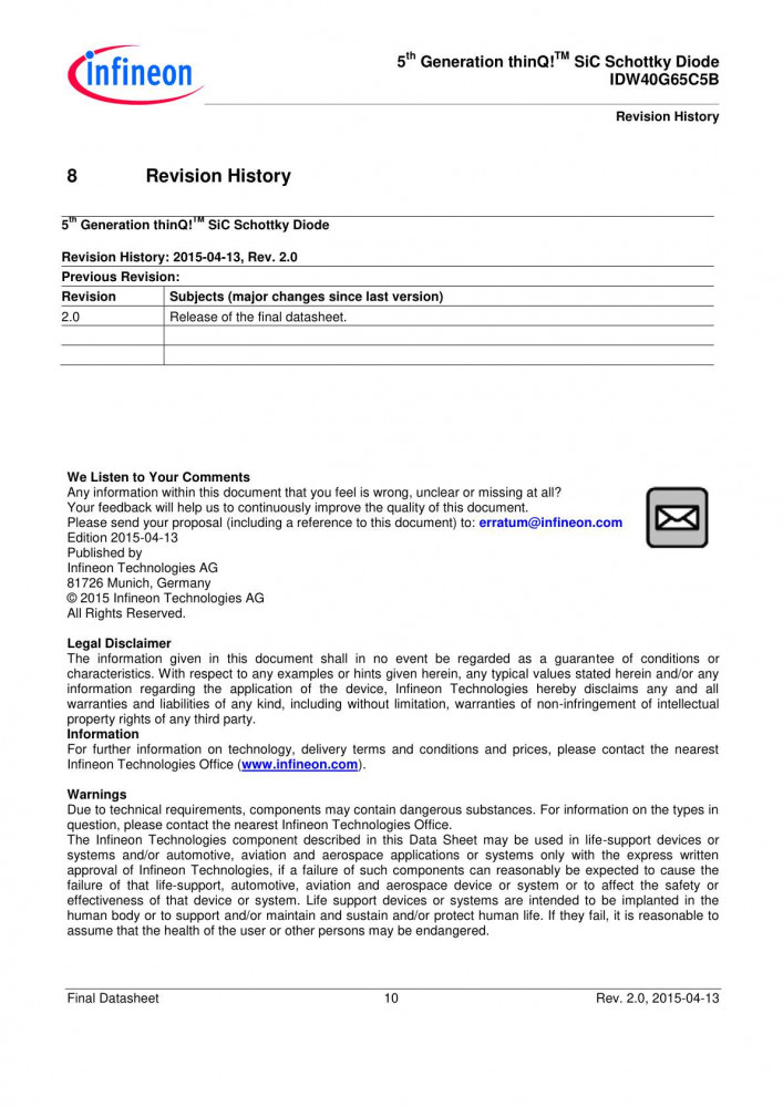 Datasheet page 10