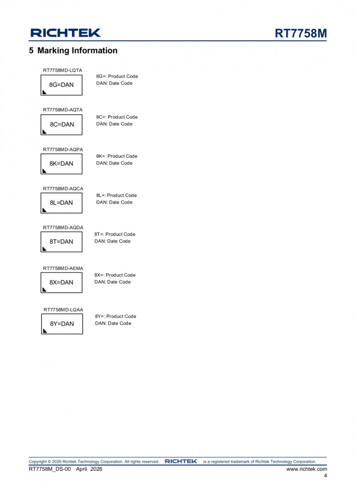RT7758M datasheet page 4