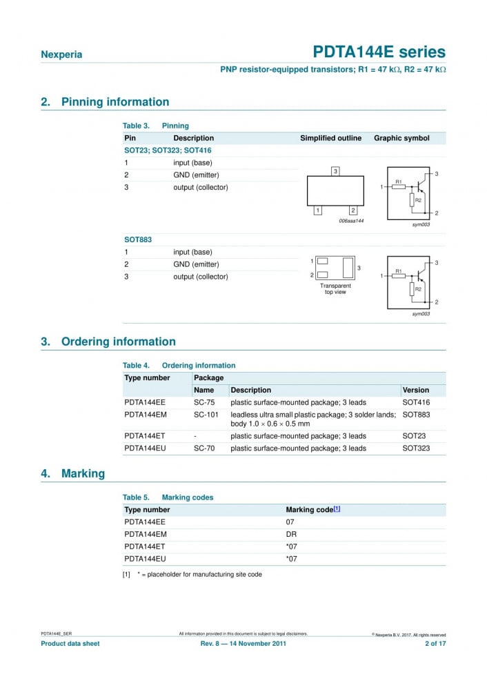 PDTA144ET datasheet page 2